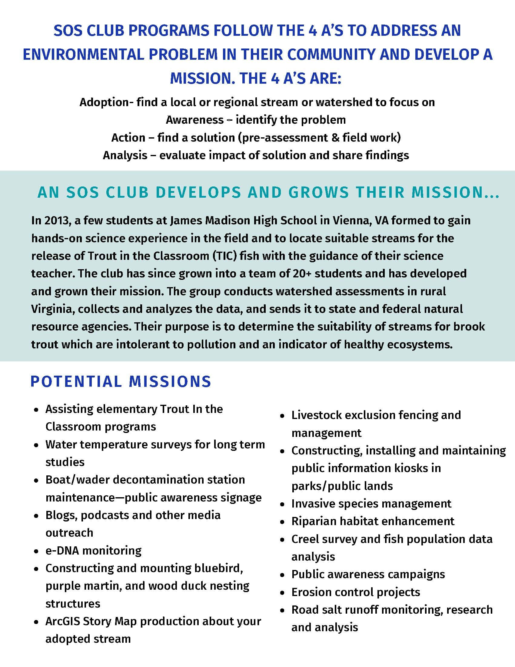 Save Our Streams Club from the TIA Alliance | Trout Unlimited